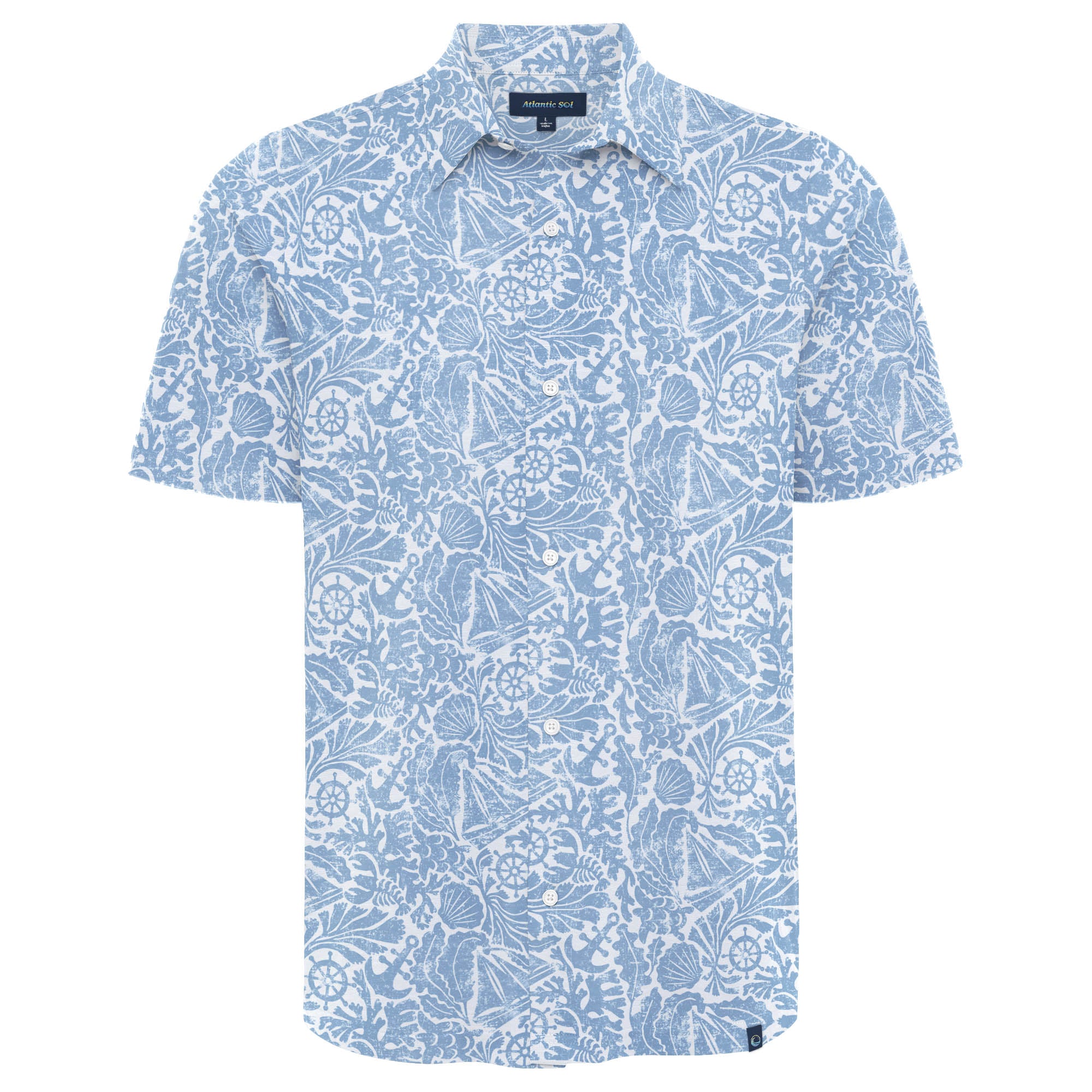 Sunset Button Down in Sea Life Clear Sky – Atlantic Sol