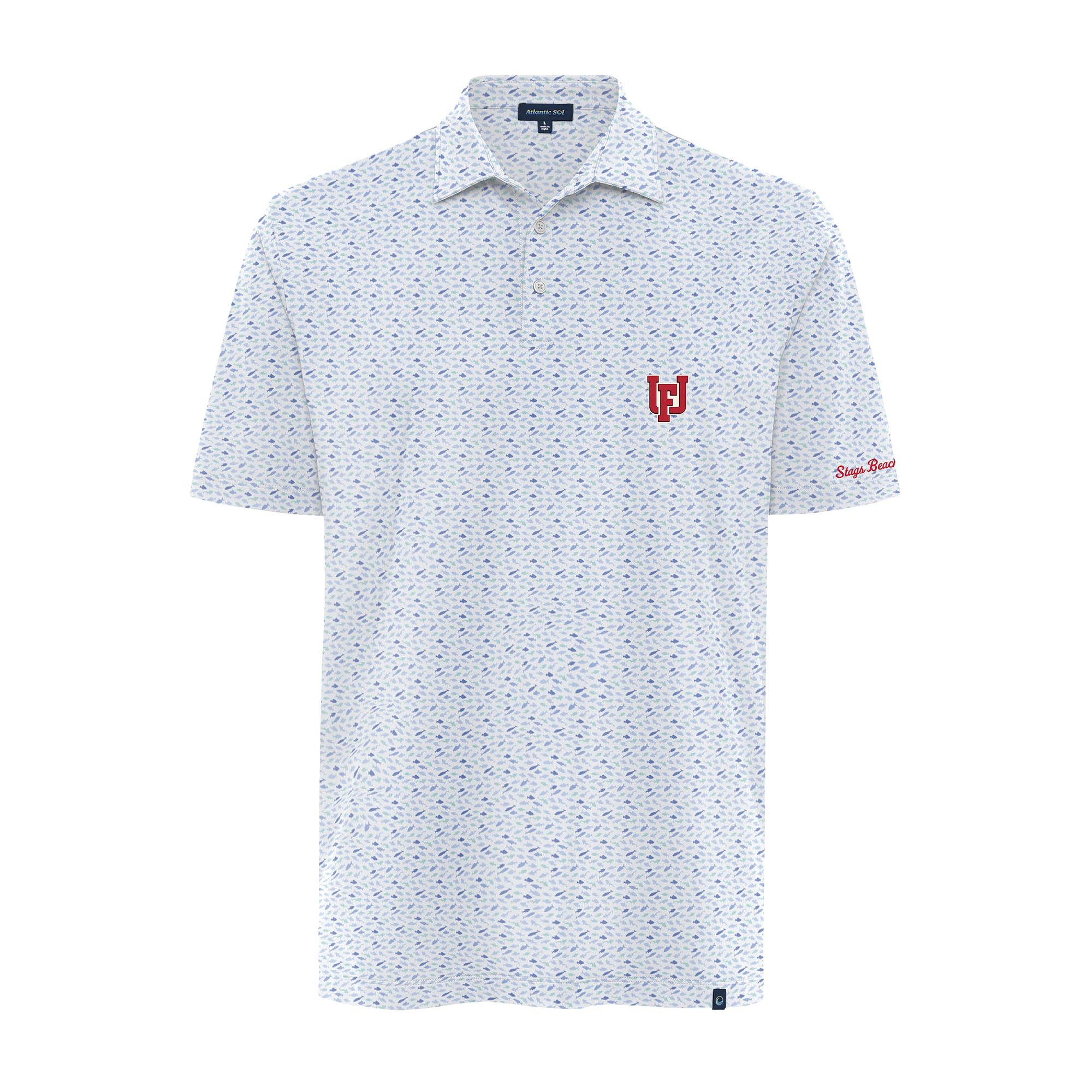 FU - Island Polo in Multi Fish Windsurfer Blue – Atlantic Sol